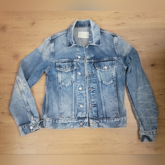 Sandro | Jackets & Coats | Sandro Slimfit Distressed Denim Jacket ...